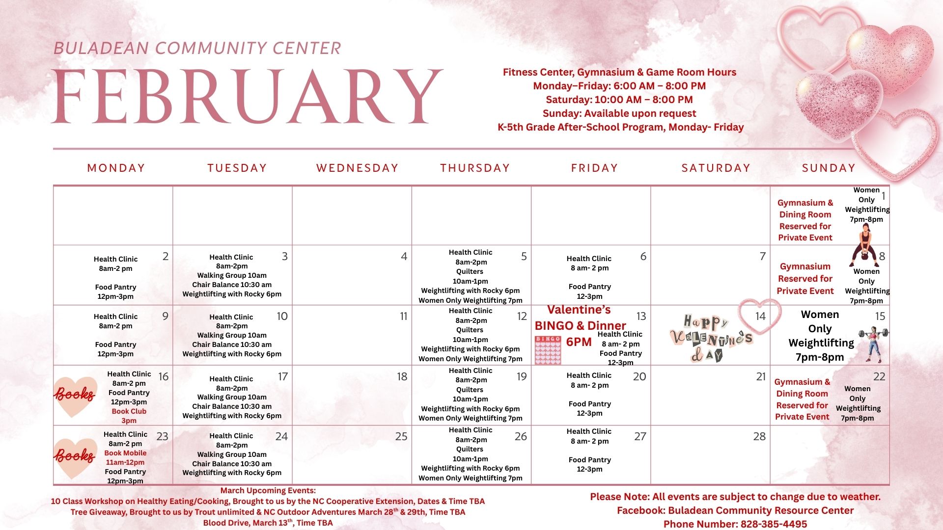 Copy of Red and Pink Cute Illustrated February 2026 Monthly Calendar ...
